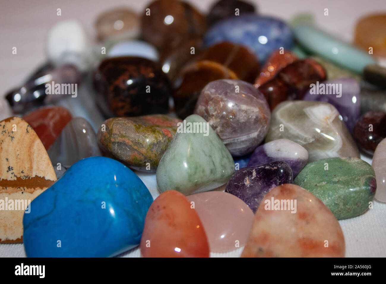 Colorful crystals, stones on white background Stock Photo - Alamy