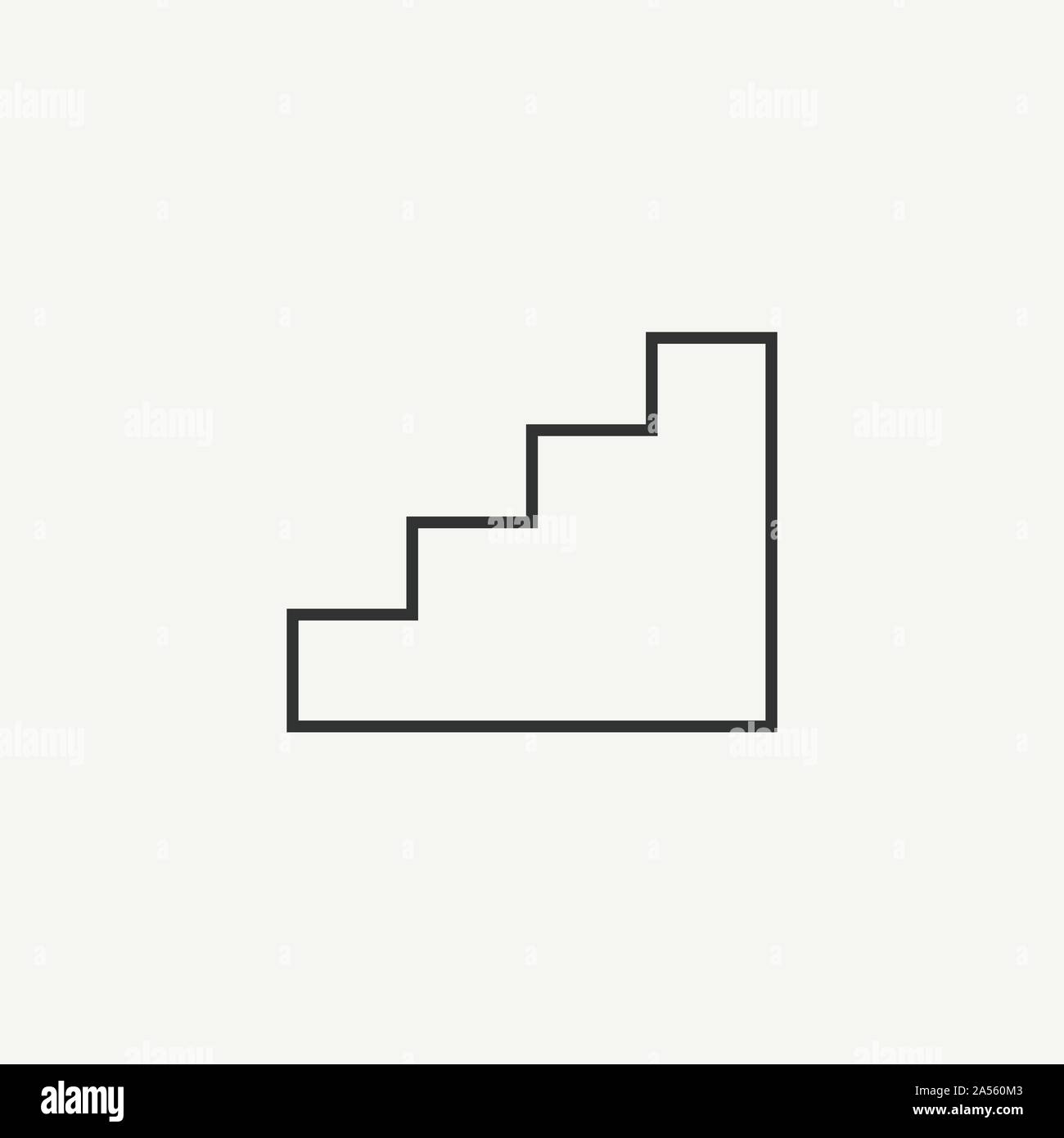 Vector illustration, flat design. Stair stairwell up icon Stock Vector ...