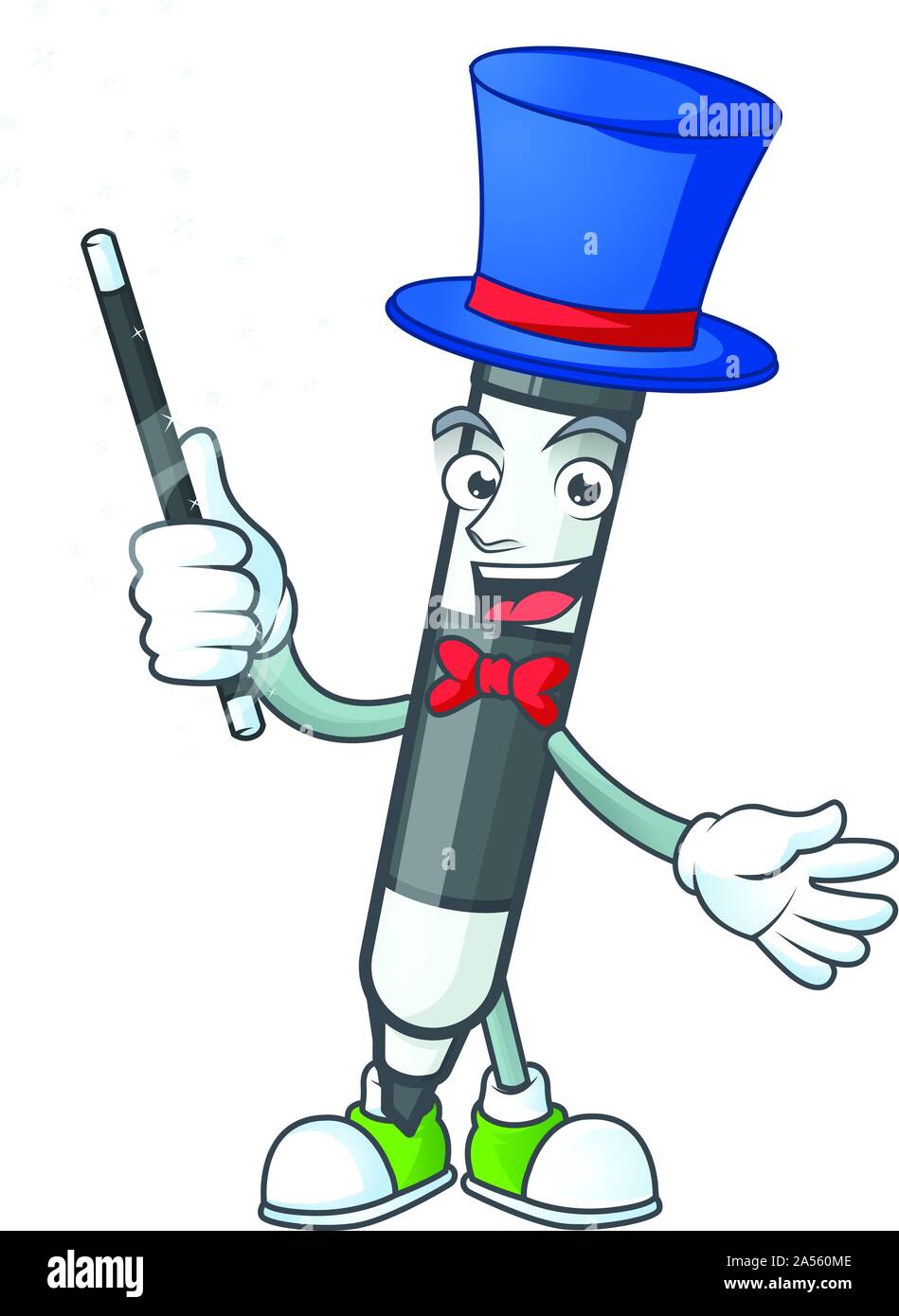 Magician black white board marker with mascot Stock Vector Image & Art ...