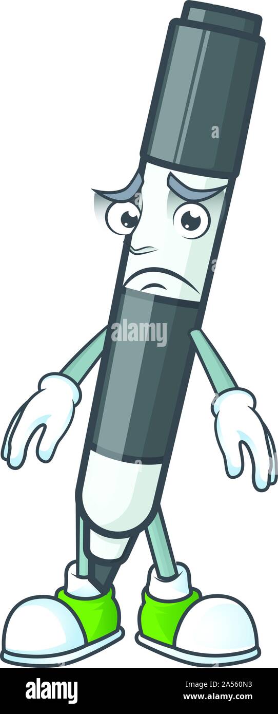 Afraid black white board marker in cartoon Stock Vector Image & Art - Alamy