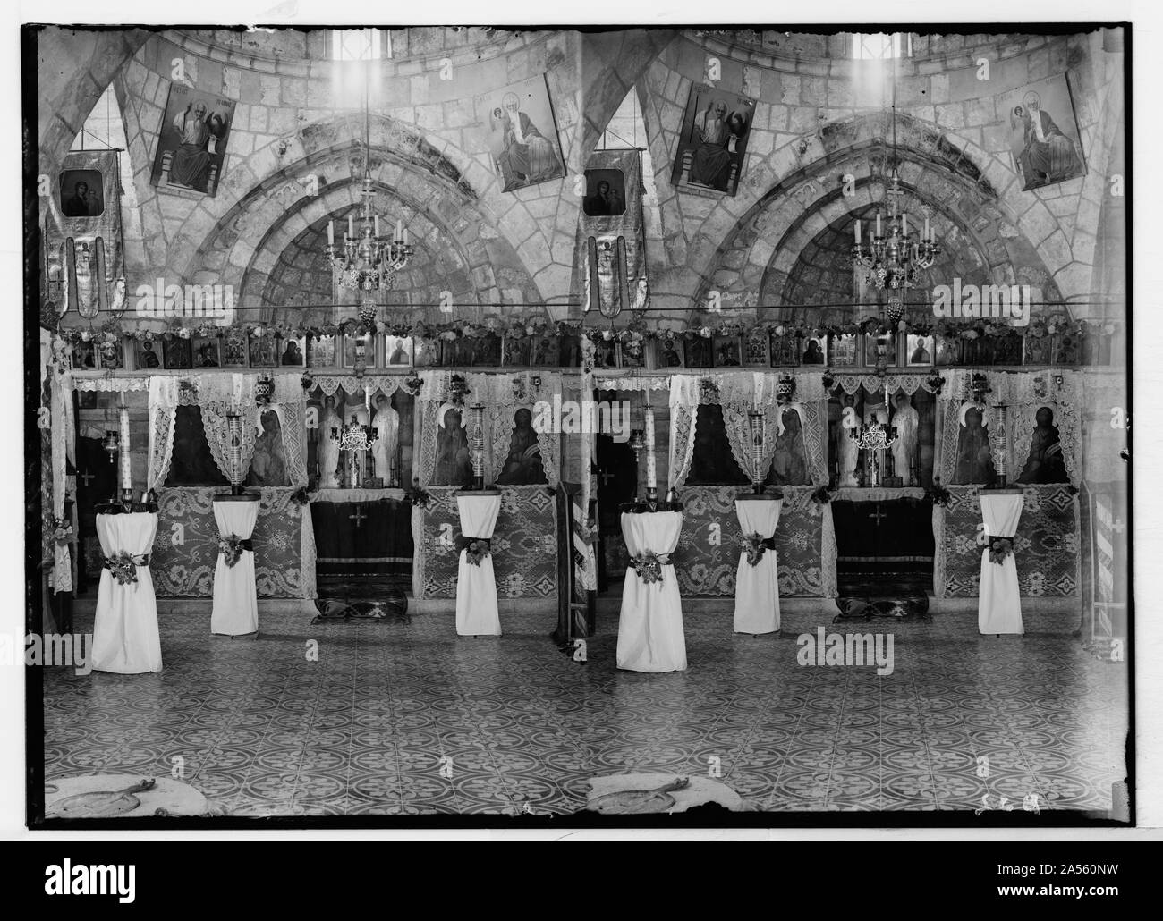 Various views inside the city [Jerusalem]. Deir el-Addis, interior ...