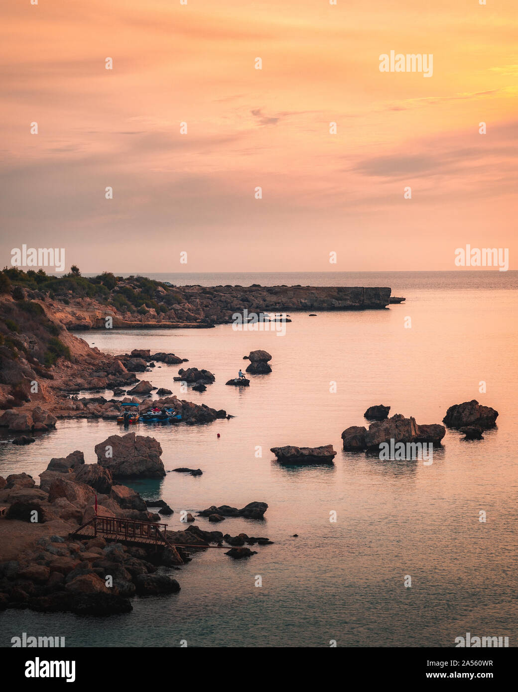 Beautiful beach of Konnos Bay in Cape Greko natural park, Cyprus Stock ...