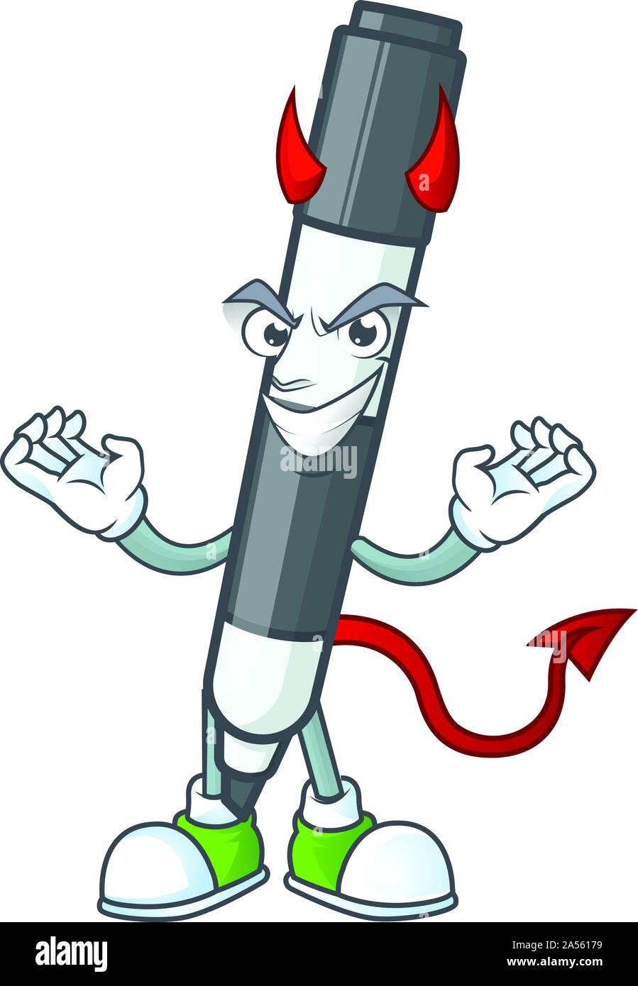 Devil black white board marker in cartoon Stock Vector Image & Art - Alamy