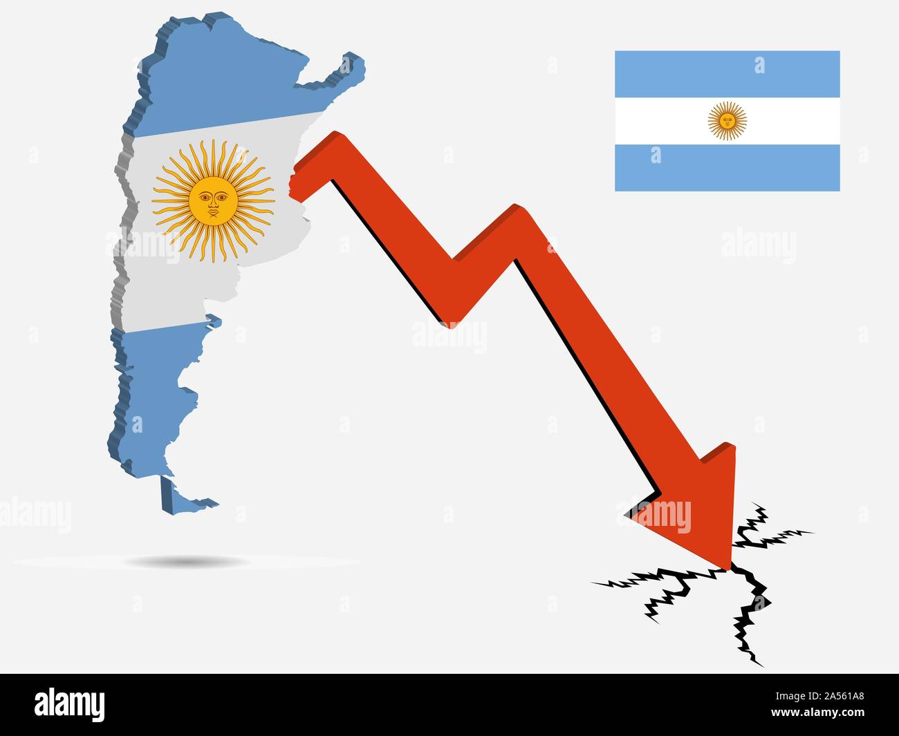Argentina economic crisis concept Vector illustration eps 10 Stock ...