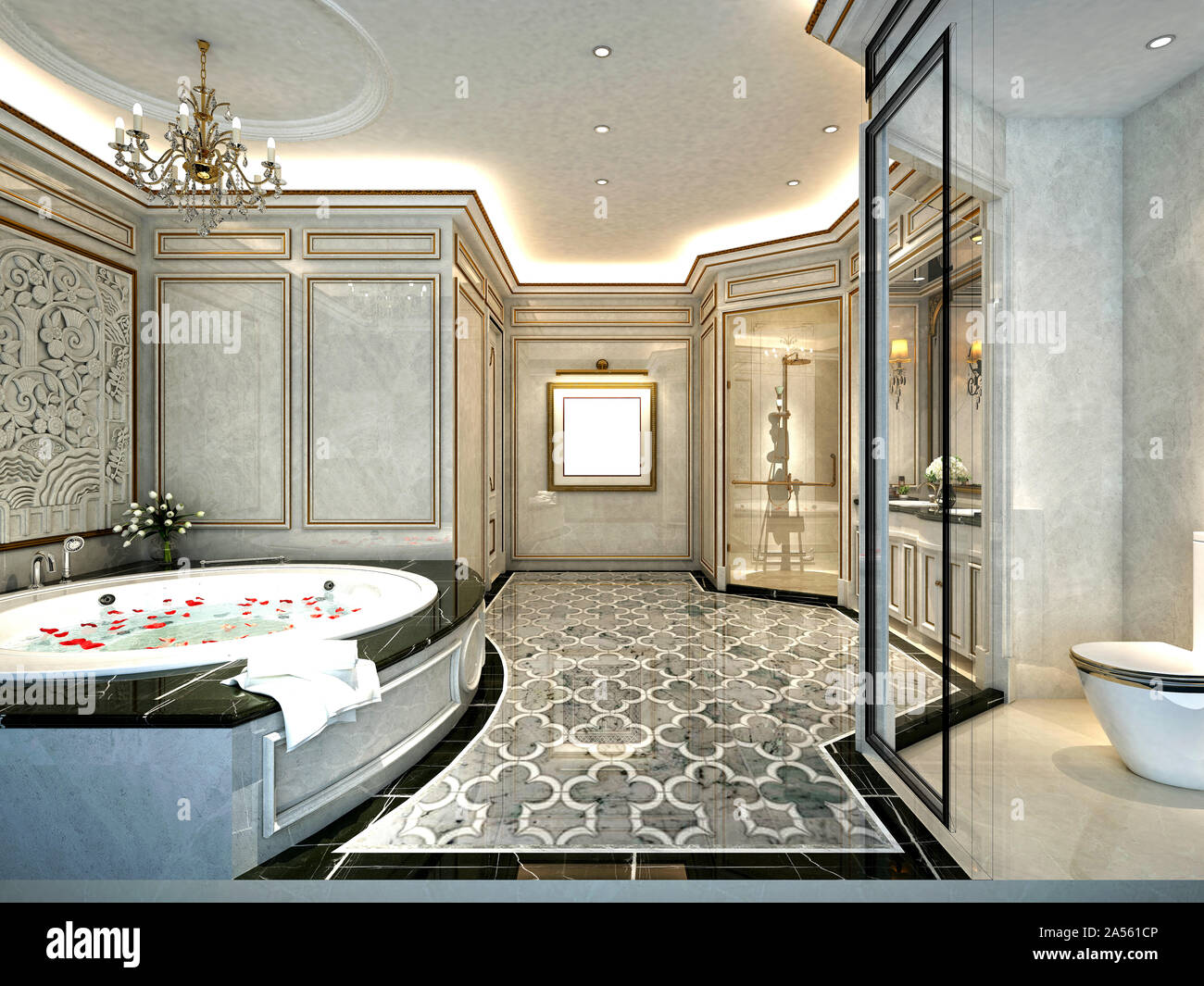 3d render of luxury bathroom Stock Photo - Alamy