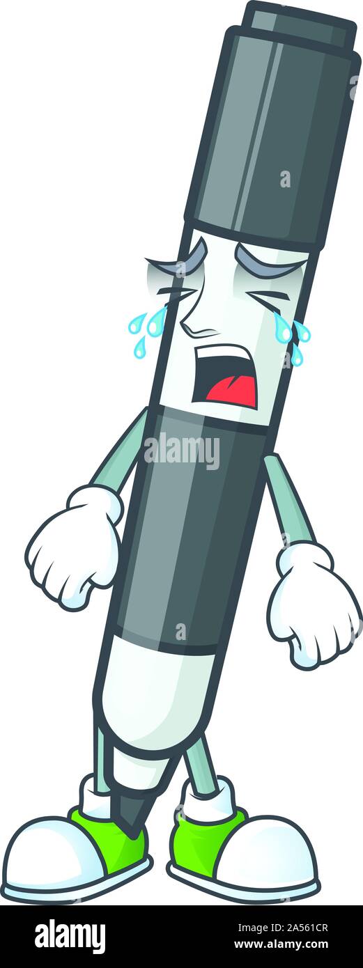 Crying black white board marker in cartoon Stock Vector Image & Art - Alamy