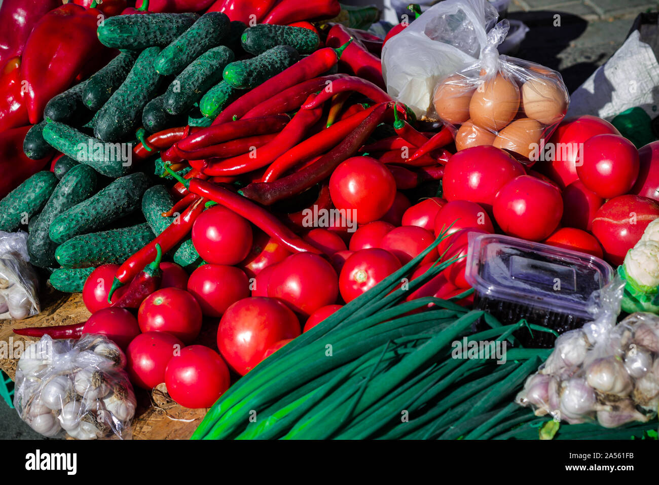 raw food on street market Stock Photo - Alamy