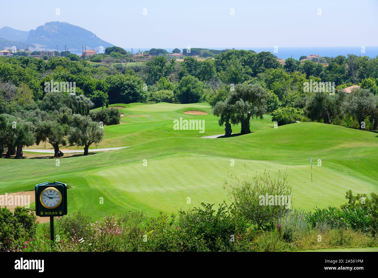 COSTA NAVARINO, GREECE -6 JUN 2019- View of the golf course at Costa ...