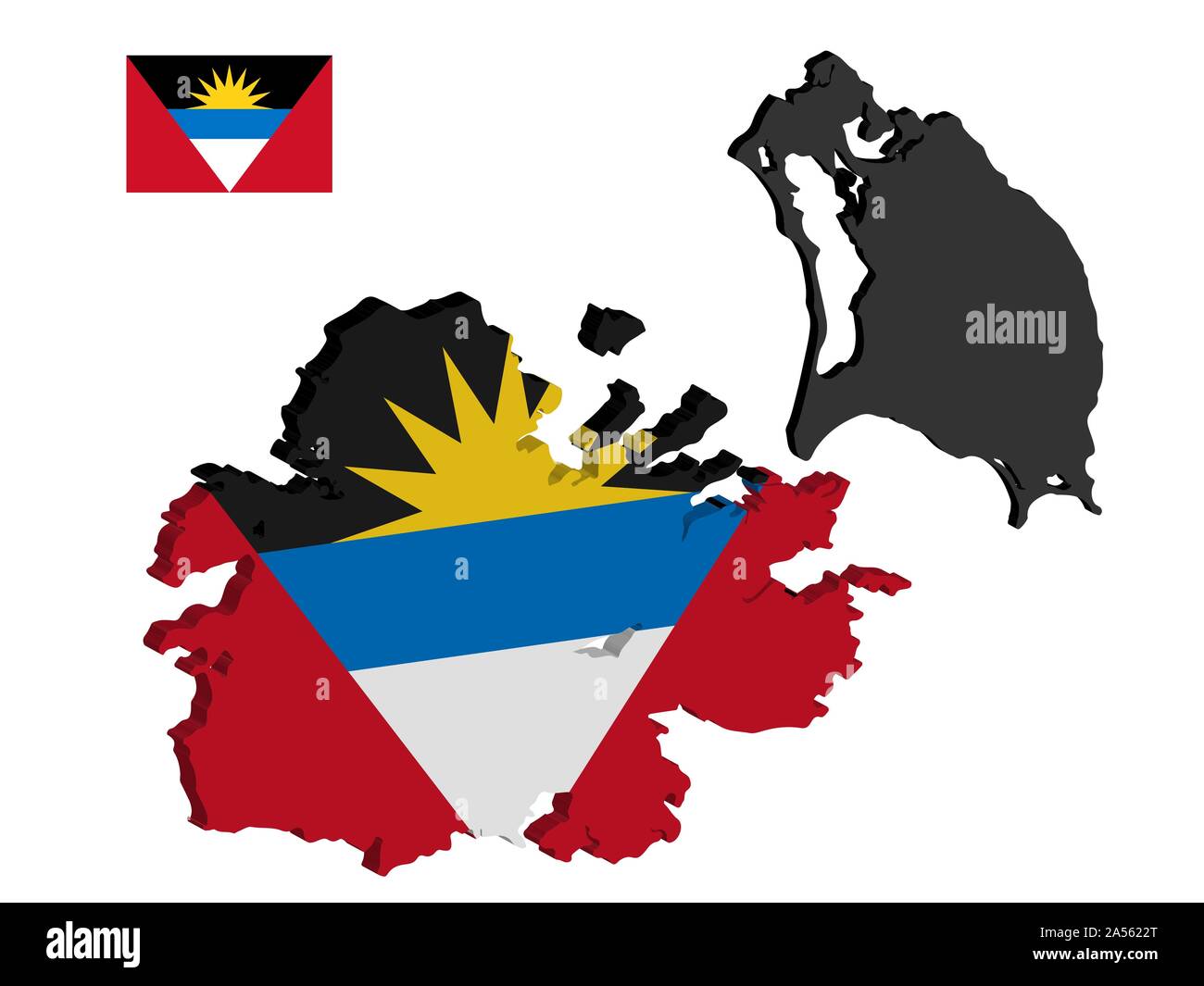 Antigua and barbuda vector outline map hi-res stock photography and ...