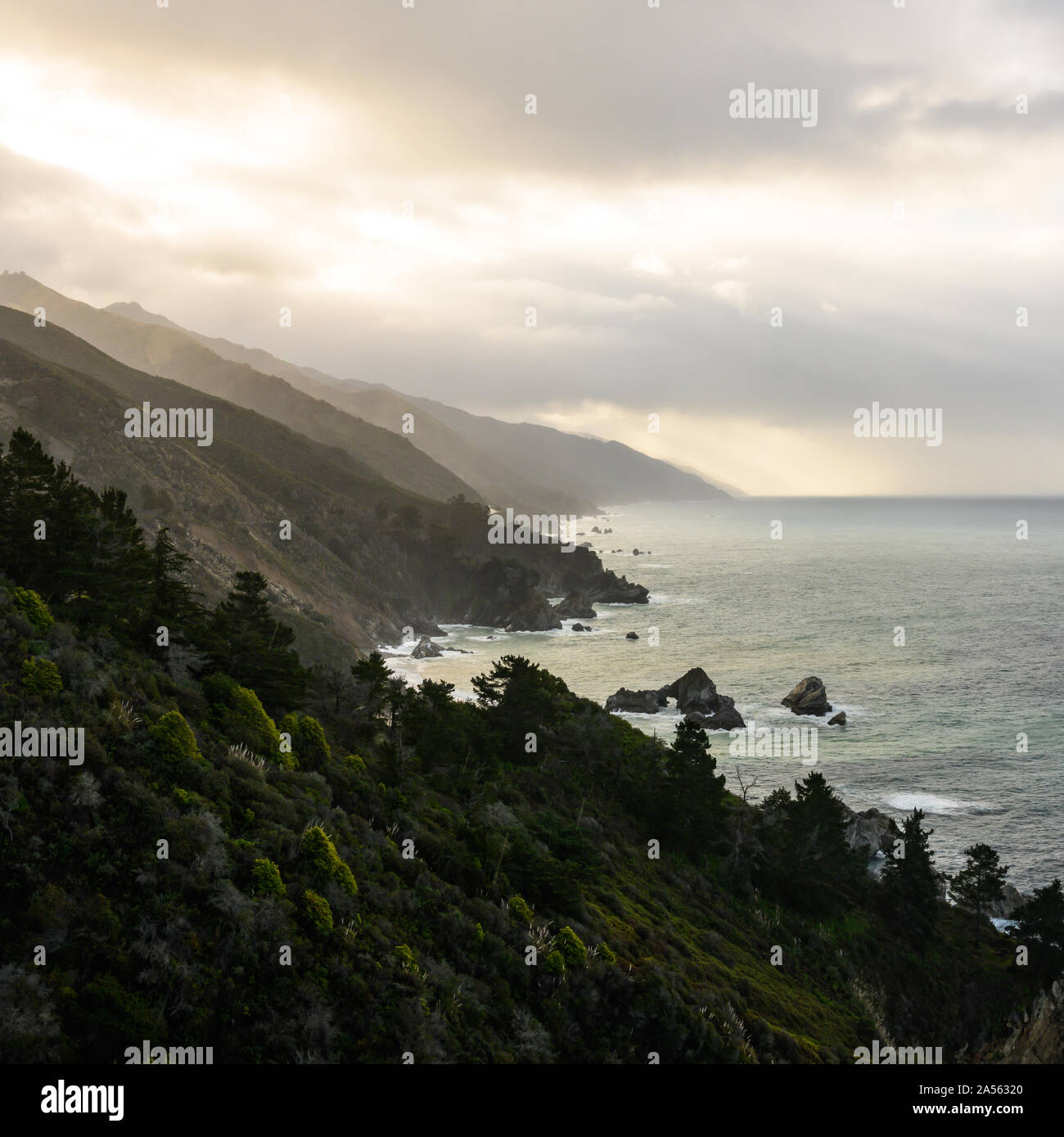 Morning Light Breaks Over Big Sur Coast in California Stock Photo - Alamy