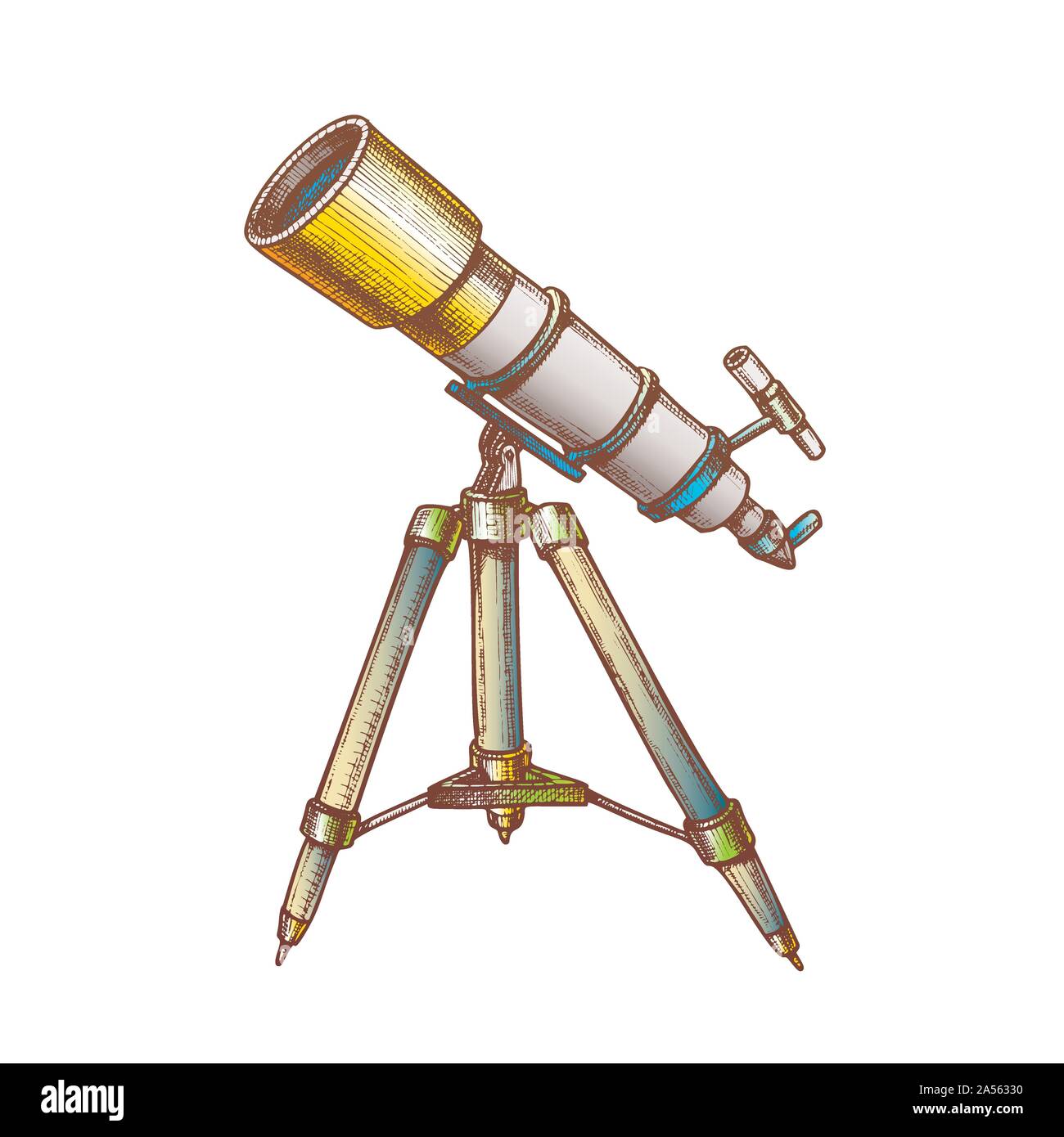 Astronomer Equipment Telescope Color Vector Stock Vector Image & Art ...