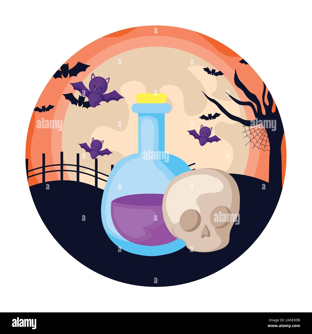 laboratory instrument with icons of halloween vector illustration ...