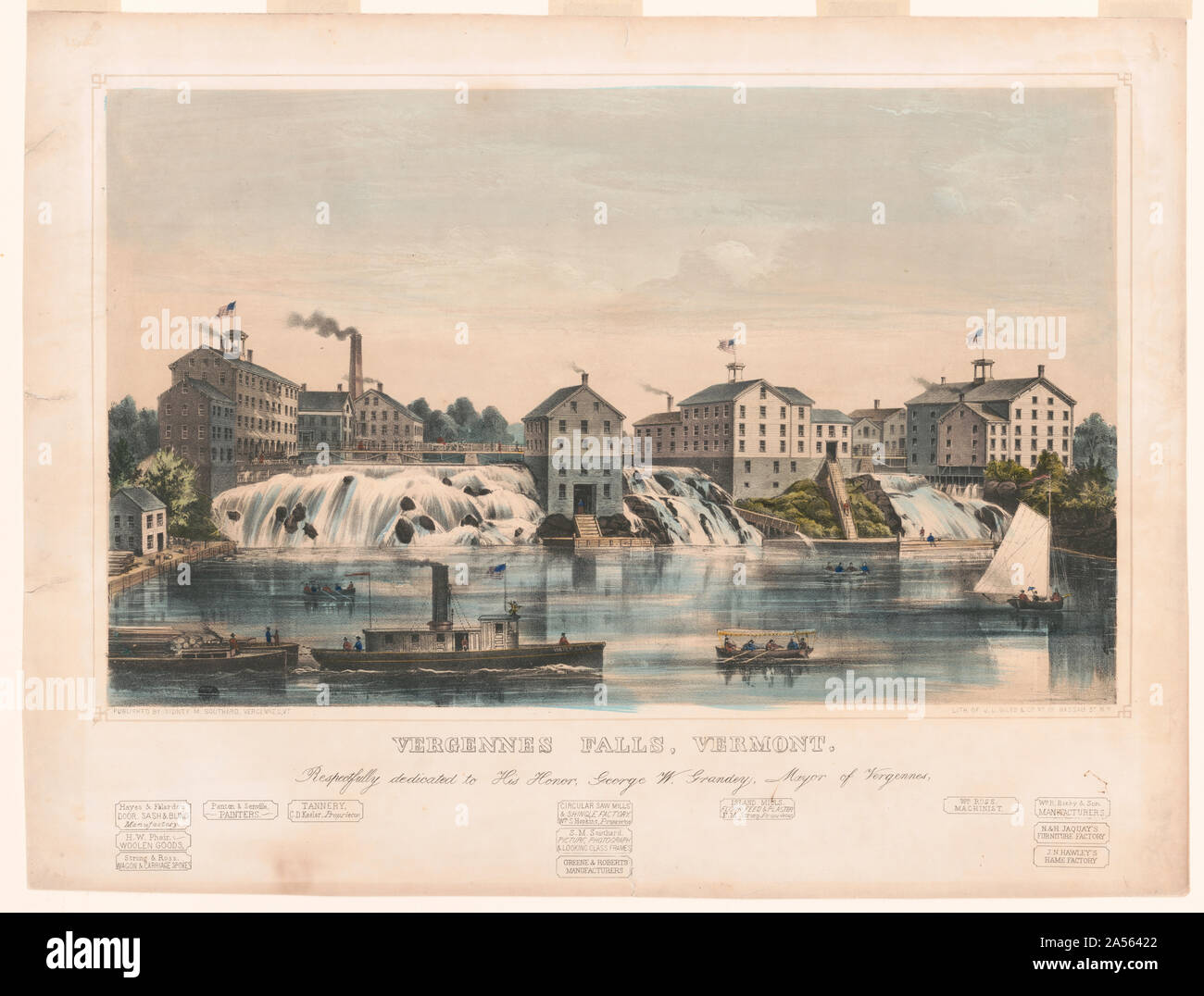 Vergennes Falls, Vermont Stock Photo - Alamy
