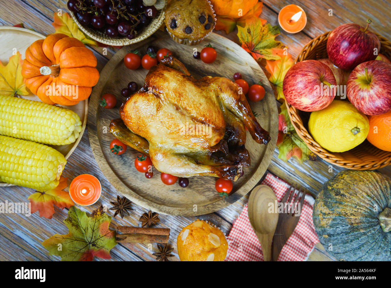 Thanksgiving table Celebration Traditional Setting Food or Christmas ...