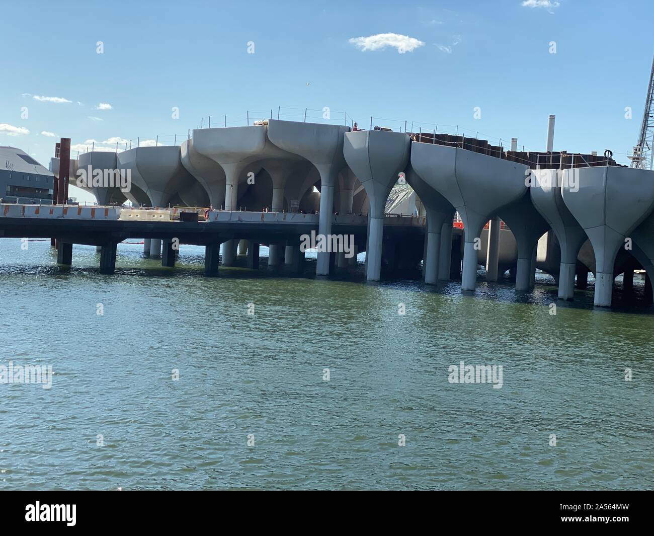 Pier 55 Concrete Pods on Hudson River Stock Photo - Alamy