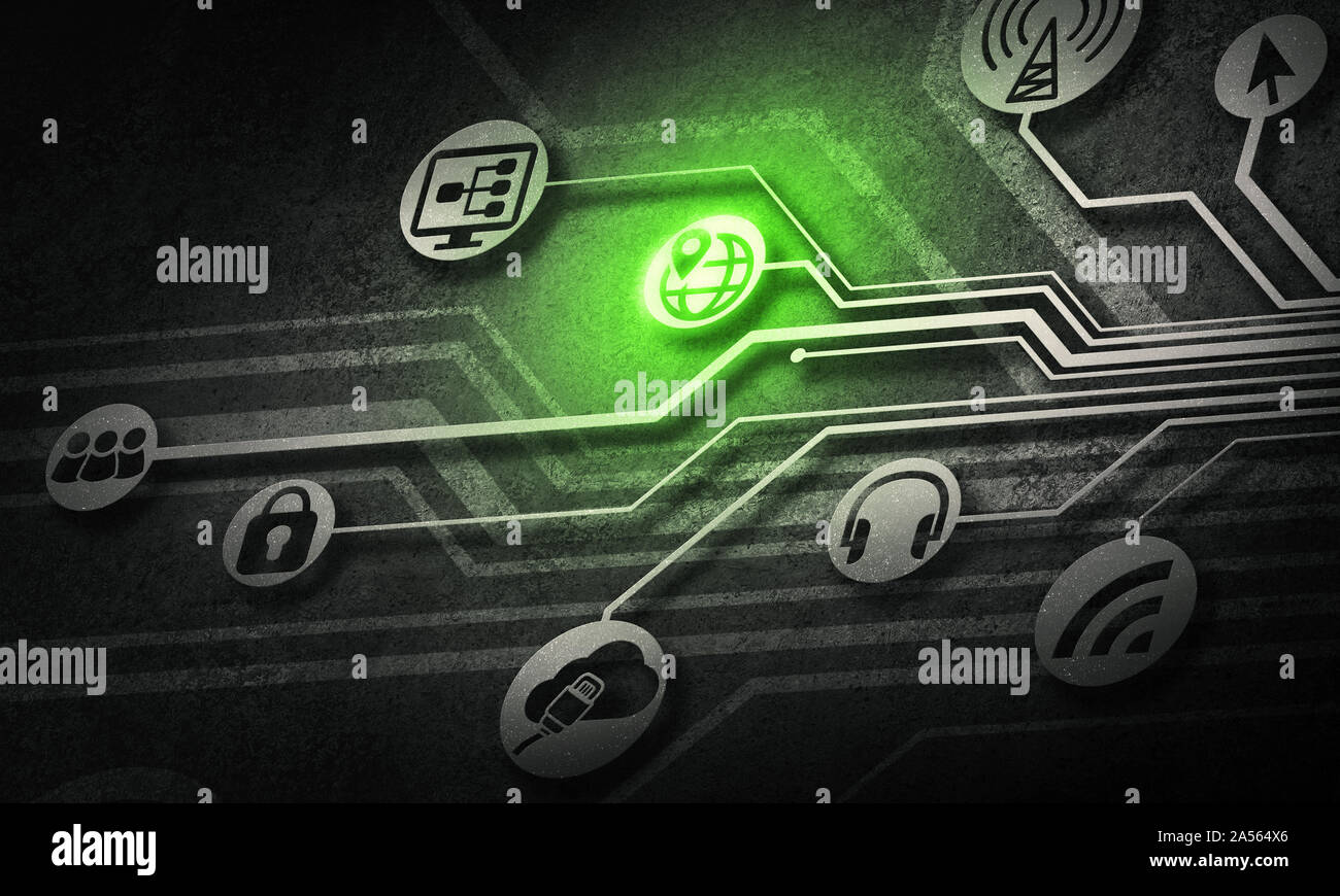 Digital background with social interaction and connection concept Stock ...