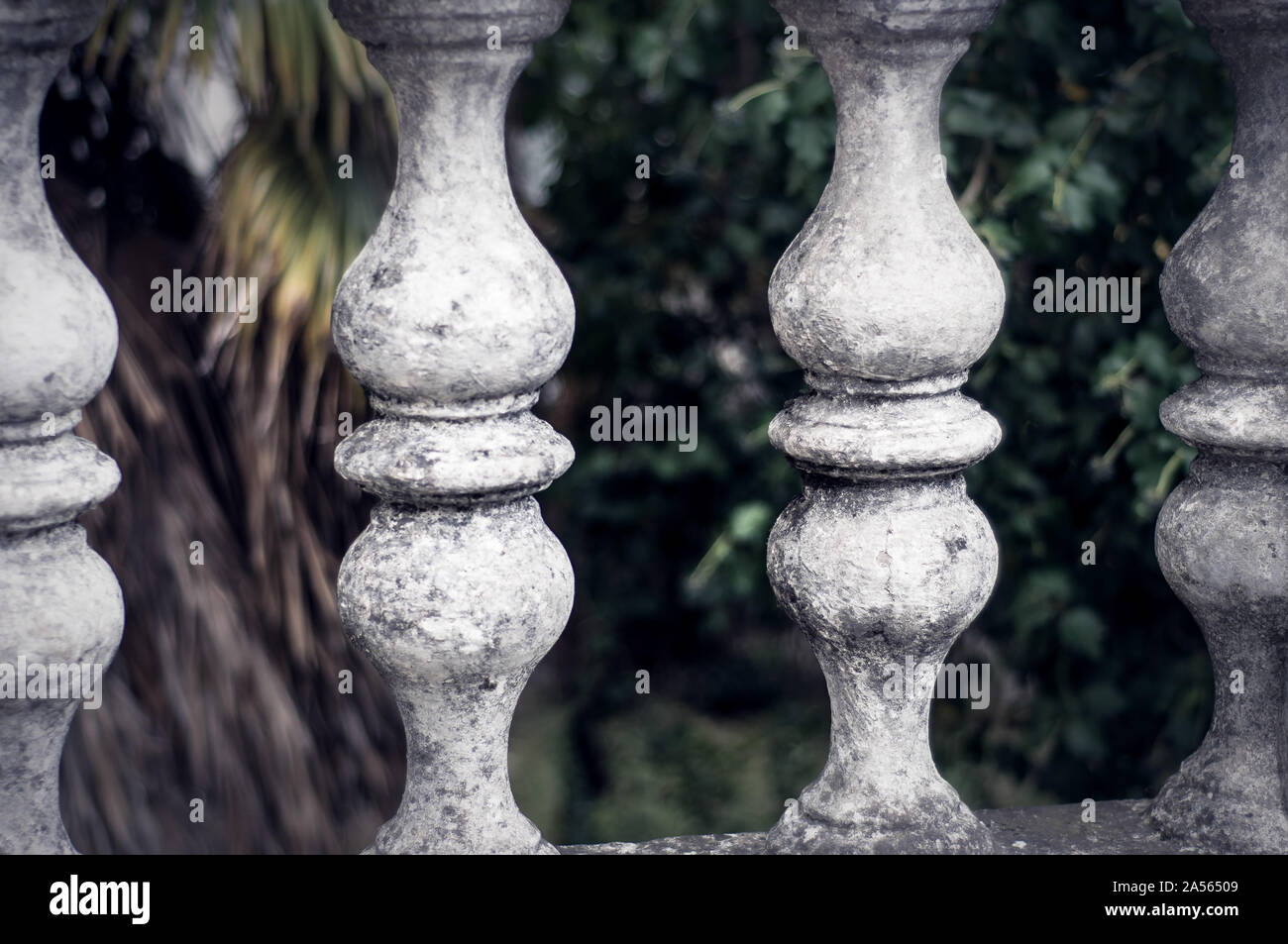 Balusters made of stone on the old historic staircase Stock Photo - Alamy