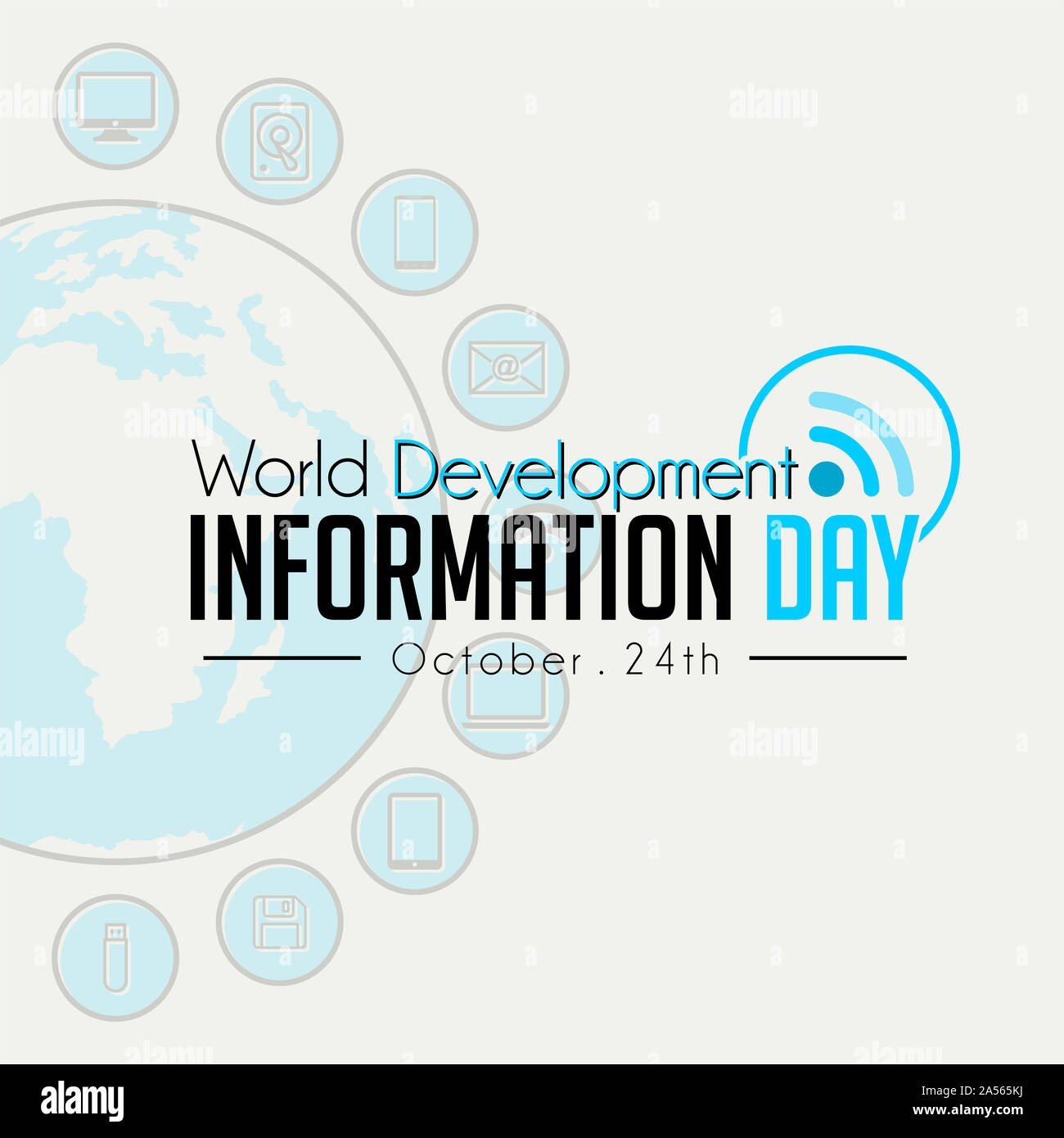 World Development Information Day logo with Signal icon and technology ...
