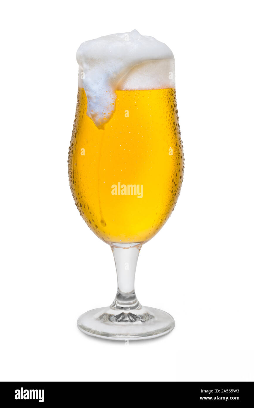 Full Belgium Ale with Condensation, Foam Head, Drip, and Run Stock ...