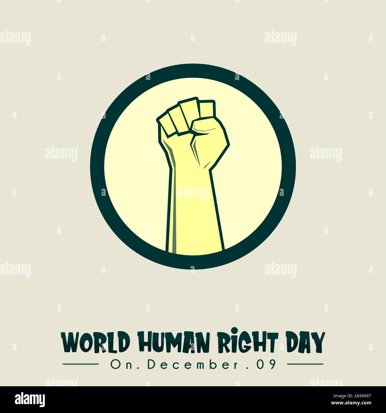 World Human Right Day with hand griping up icon vector Stock Photo - Alamy