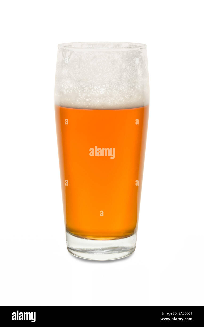 Craft Pub Glass with Quarter Empty Glass Stock Photo - Alamy
