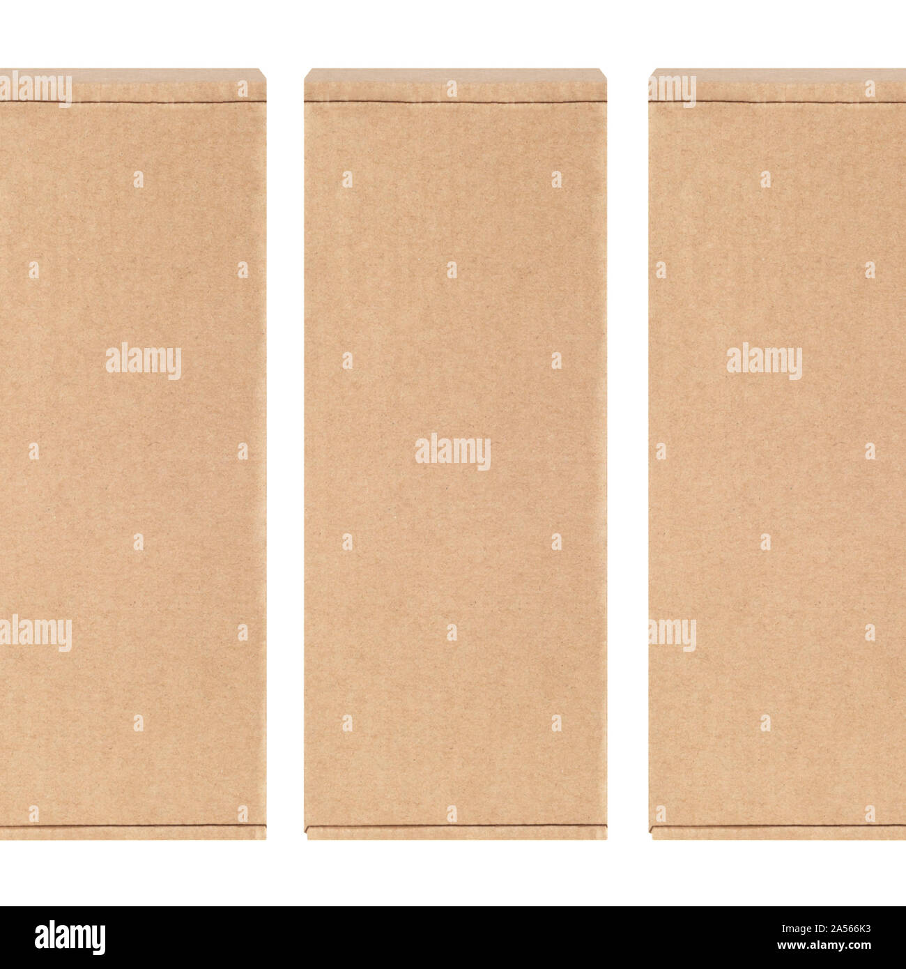 Cardboard boxes arranged in a row. Isolated on a white background Stock ...