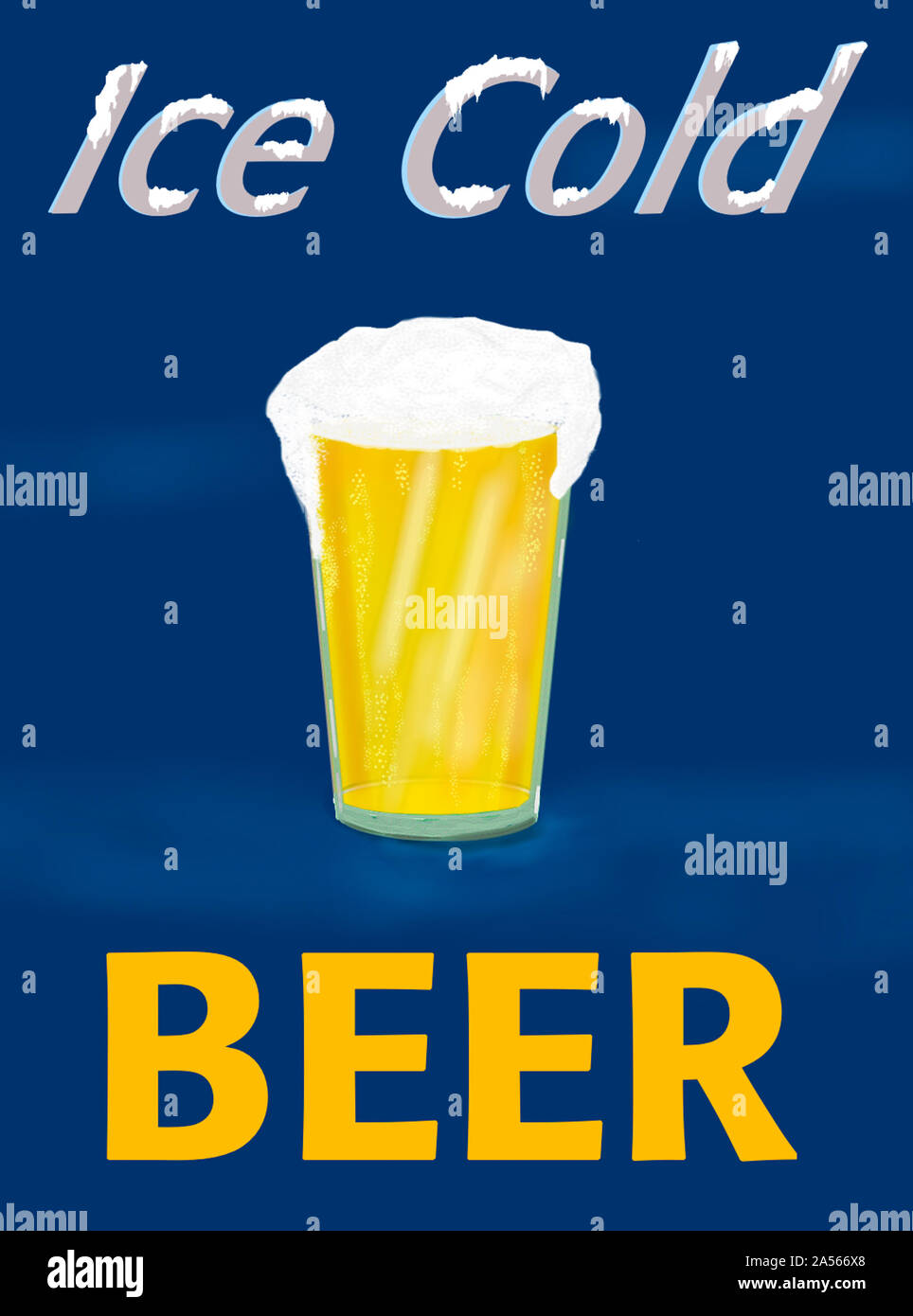 Ice cold beer sign hi-res stock photography and images - Alamy