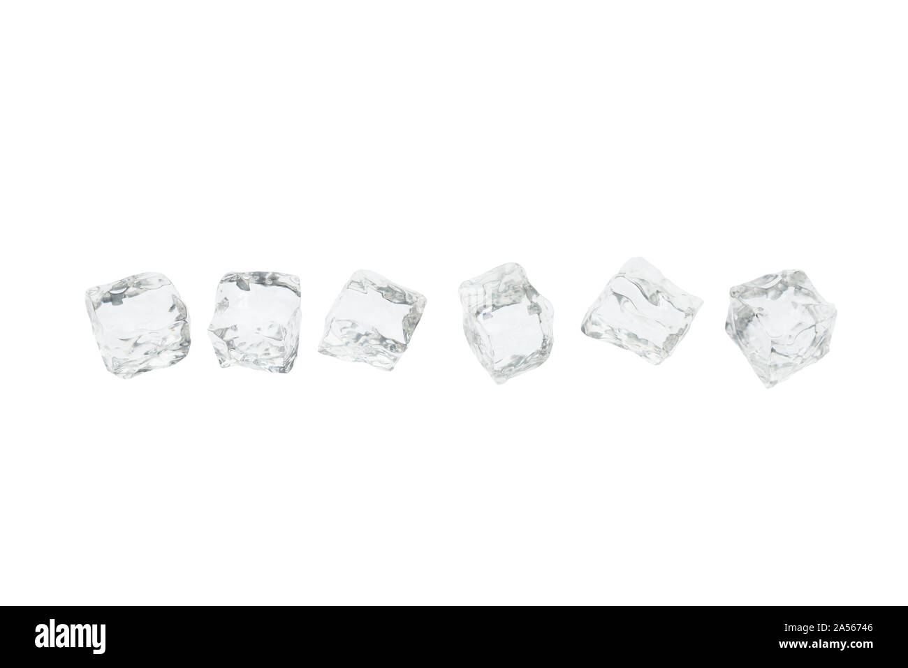 Set of six ice cubes isolated against white Stock Photo - Alamy