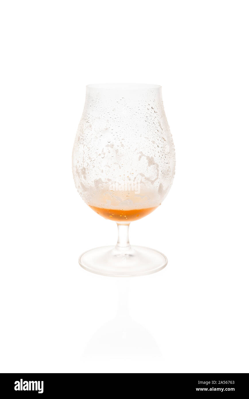 Almost Empty Tulip Glass Stock Photo - Alamy