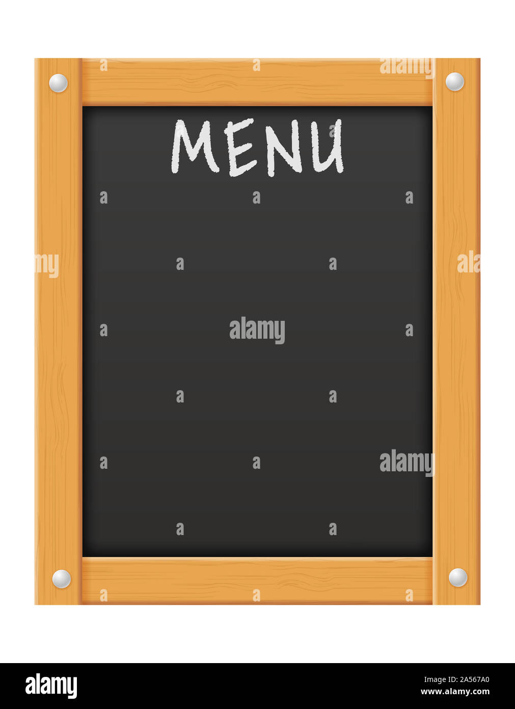 wooden black menu board blank template for design vector illustration ...