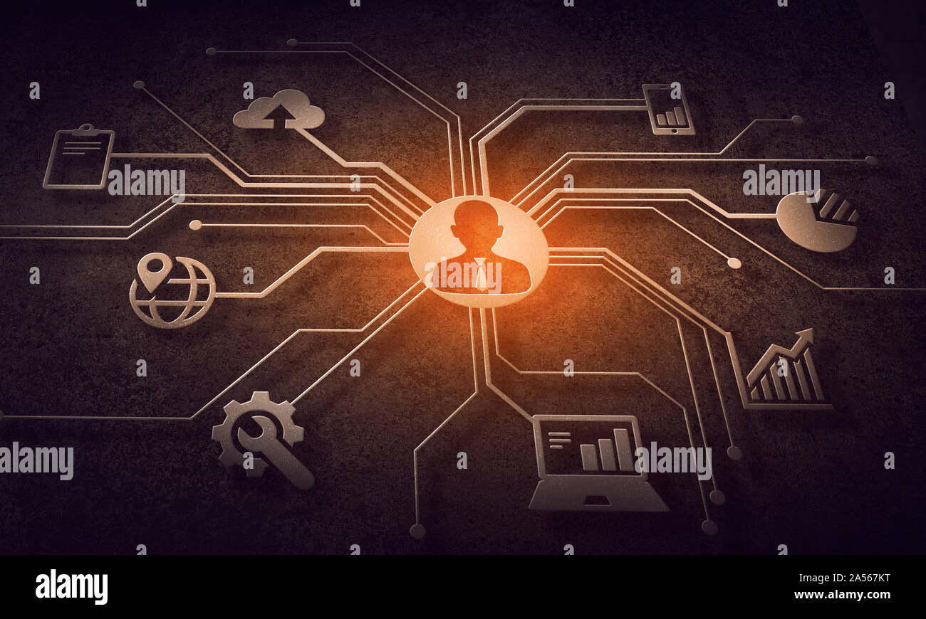 Digital background with social interaction and connection concept Stock ...