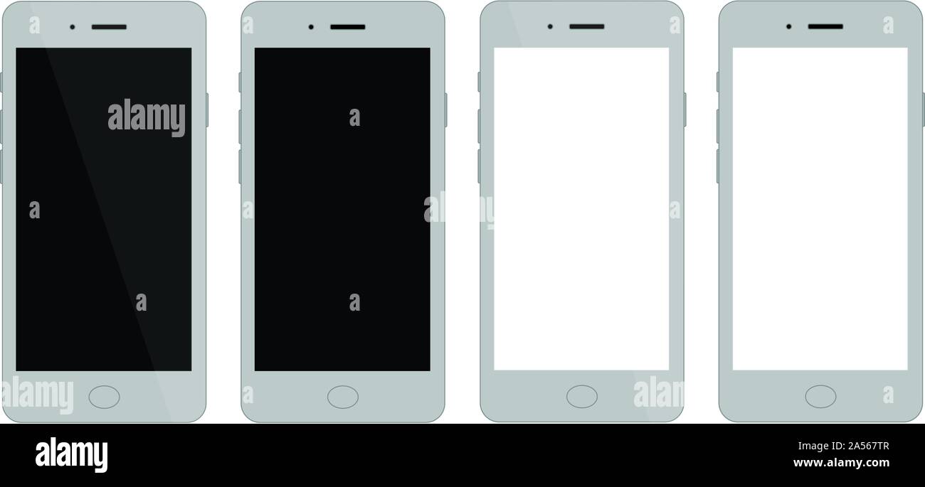 Smart phone blank. Smartphone with blank display. Four variations ...