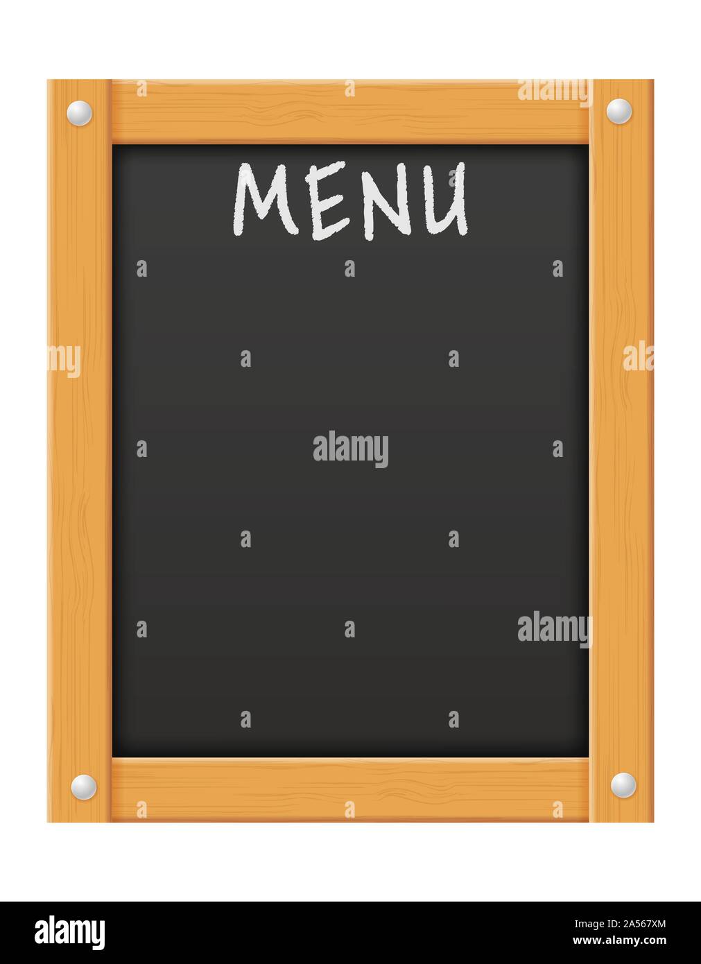 wooden black menu board blank template for design vector illustration ...