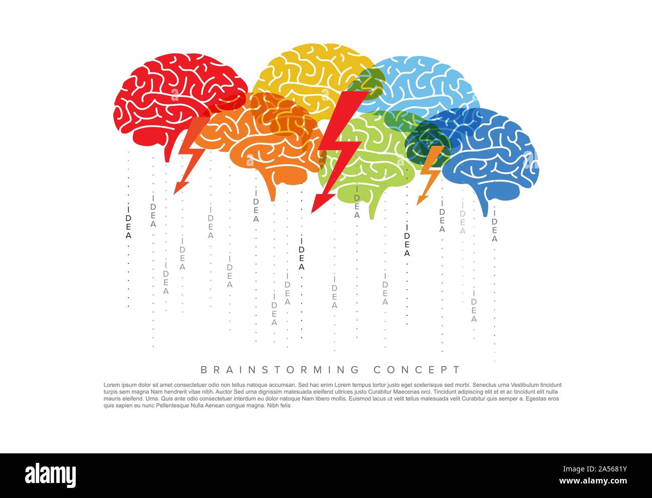 Brainstorming concept illustration template with place for your text ...