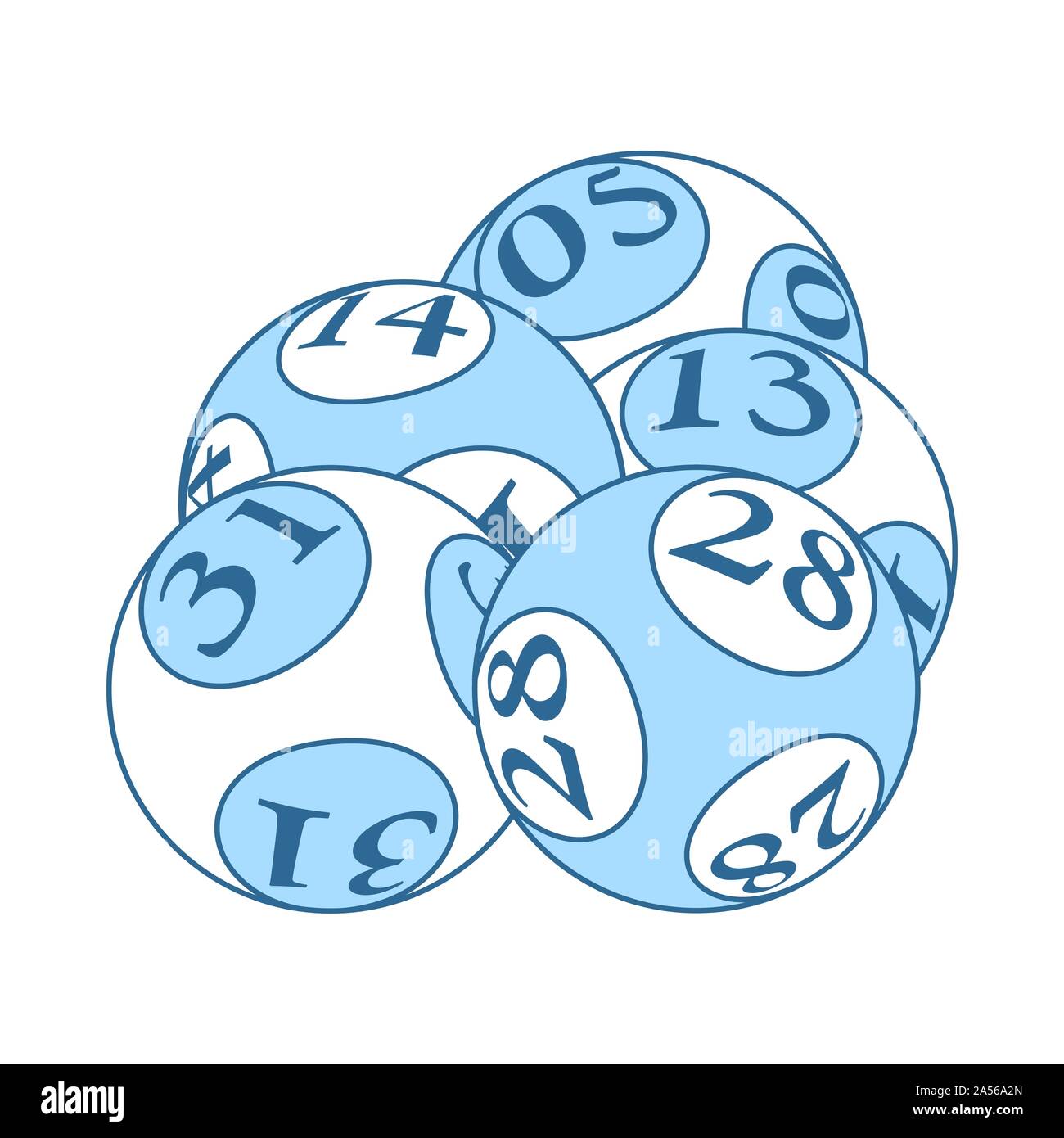 Lotto Balls Icon. Thin Line With Blue Fill Design. Vector Illustration ...