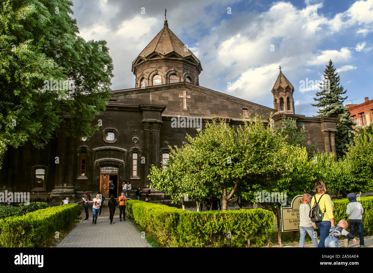 Gyumri,Armenia,05 September,2019:The main entrance to the Church "Seven ...