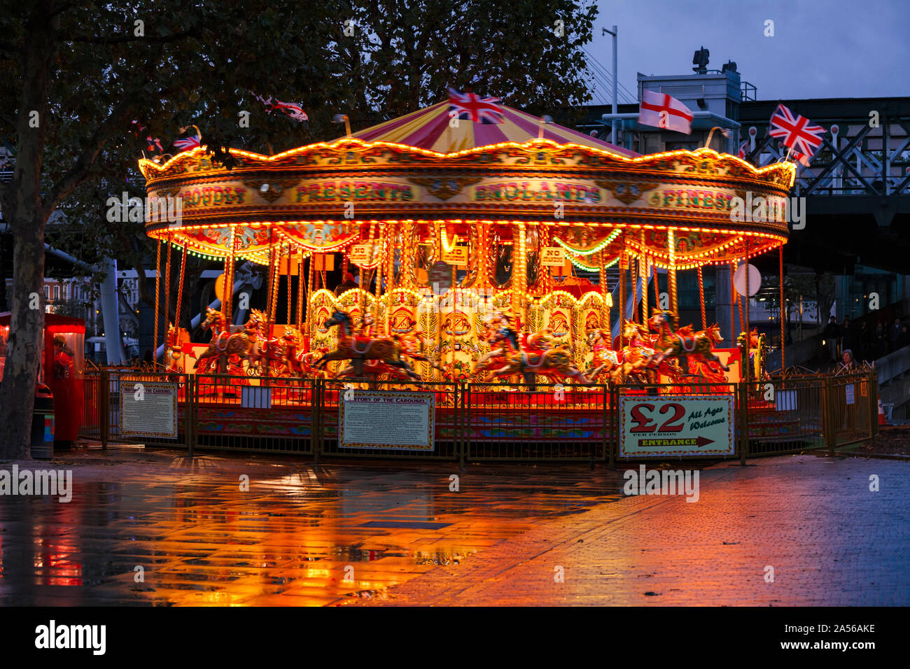 Old fashioned merry go round hi-res stock photography and images - Alamy