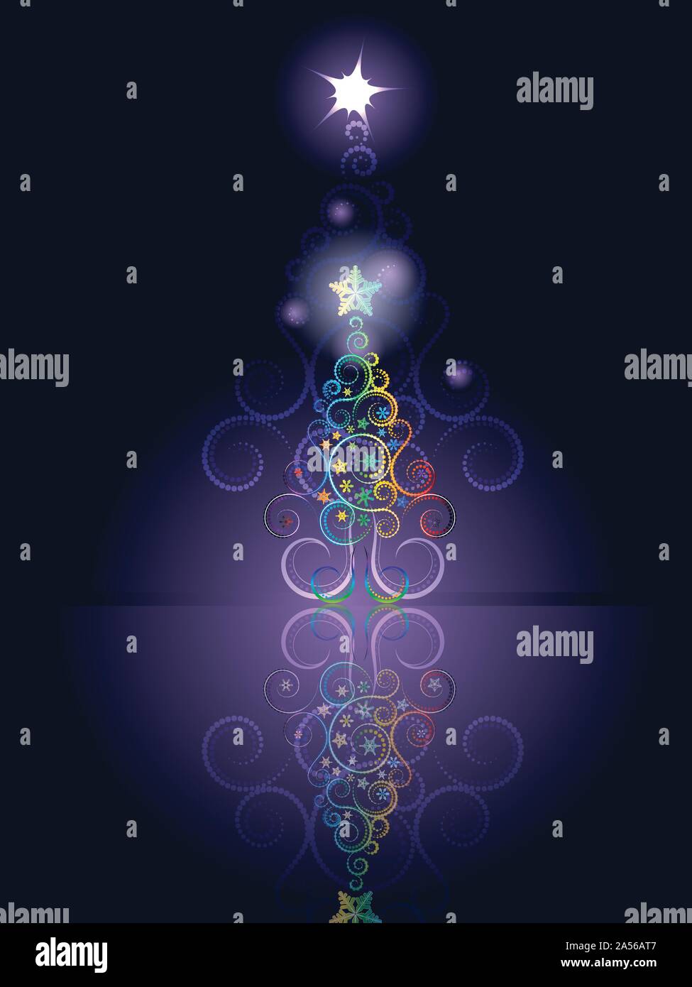 Decorative greeting card design with abstract Christmas tree Stock ...