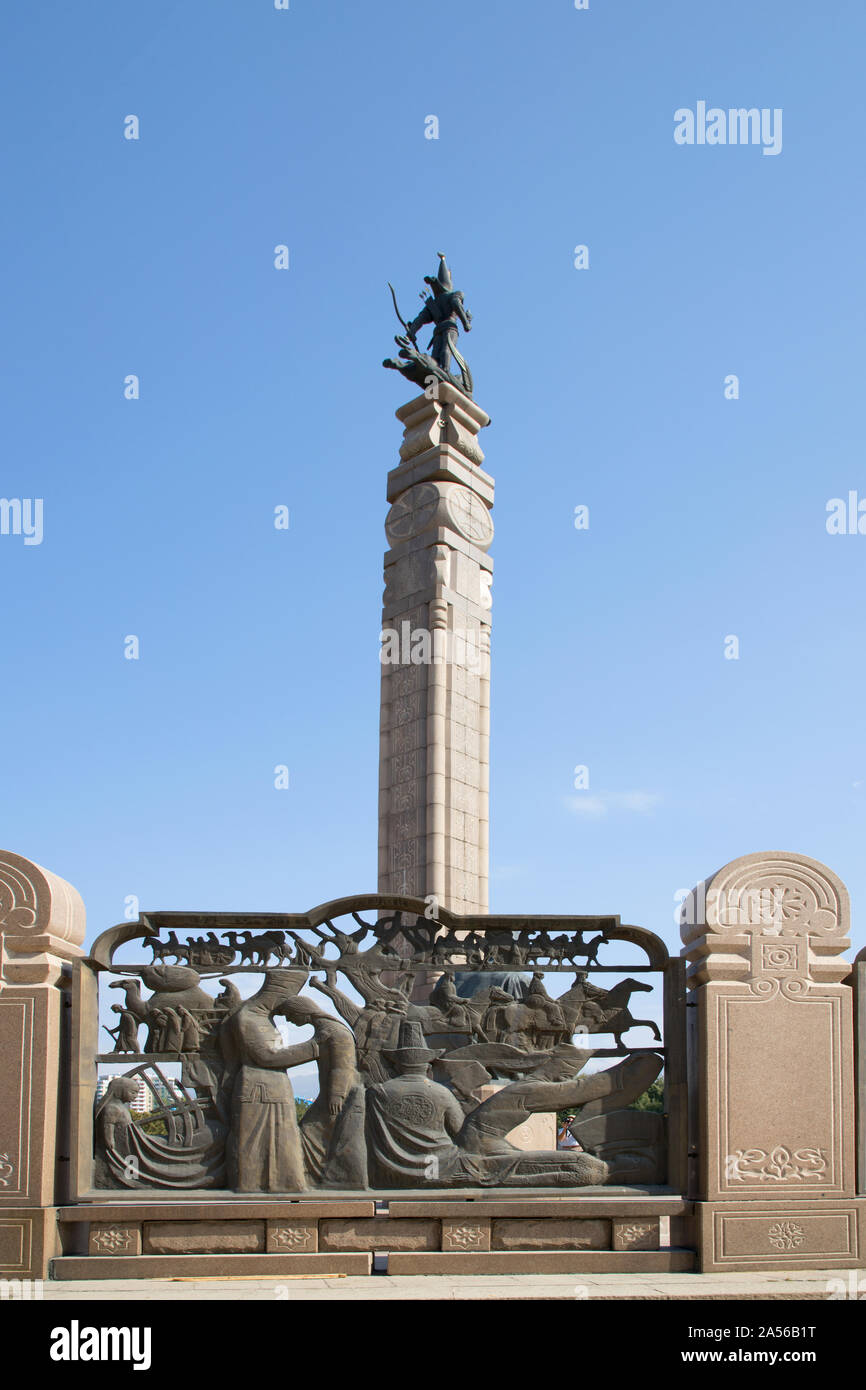 independence monument in republic square almaty kazakhstan Stock Photo ...