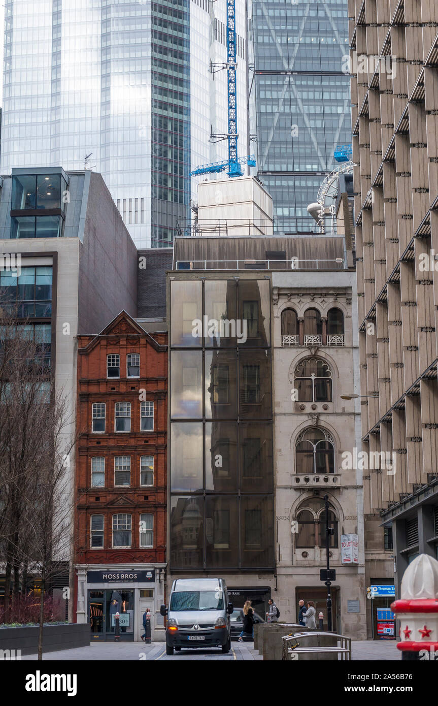 Amazing colorful modern architecture in City of London. Iconic office ...
