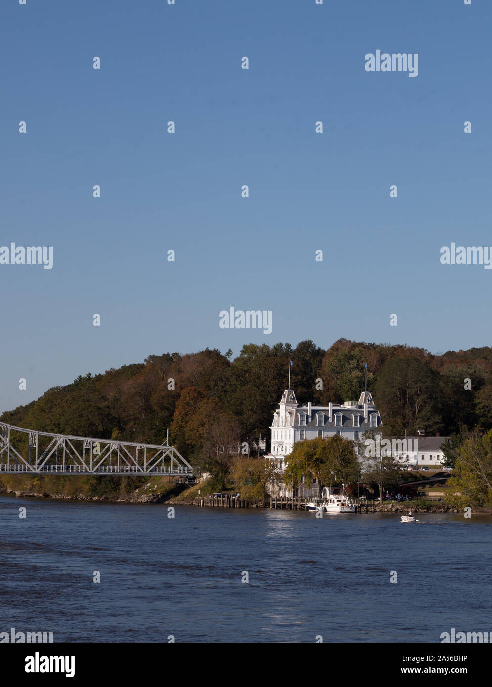 View from the Connecticut River of the Goodspeed Opera House, East ...