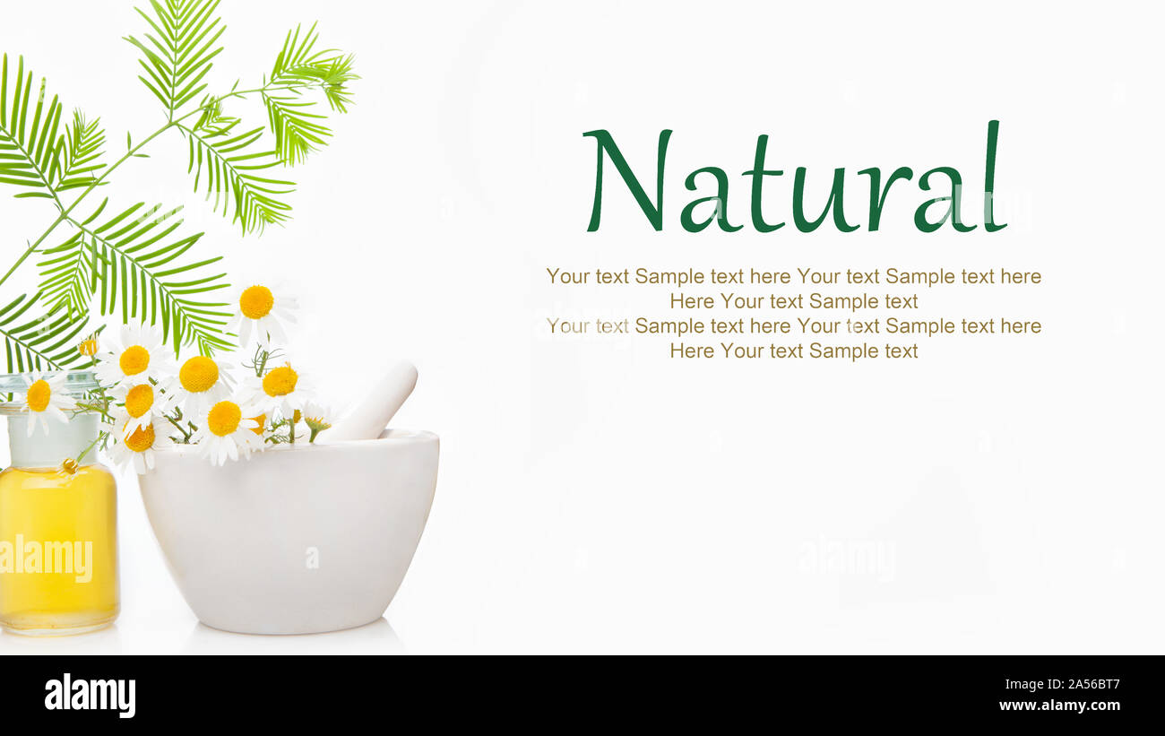 Natural Remedies - space for text. Natural herb white background Stock ...
