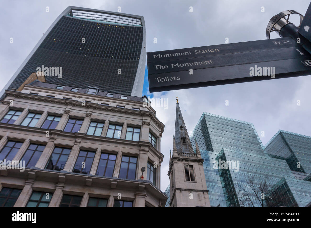 Amazing colorful modern architecture in City of London. Iconic office ...