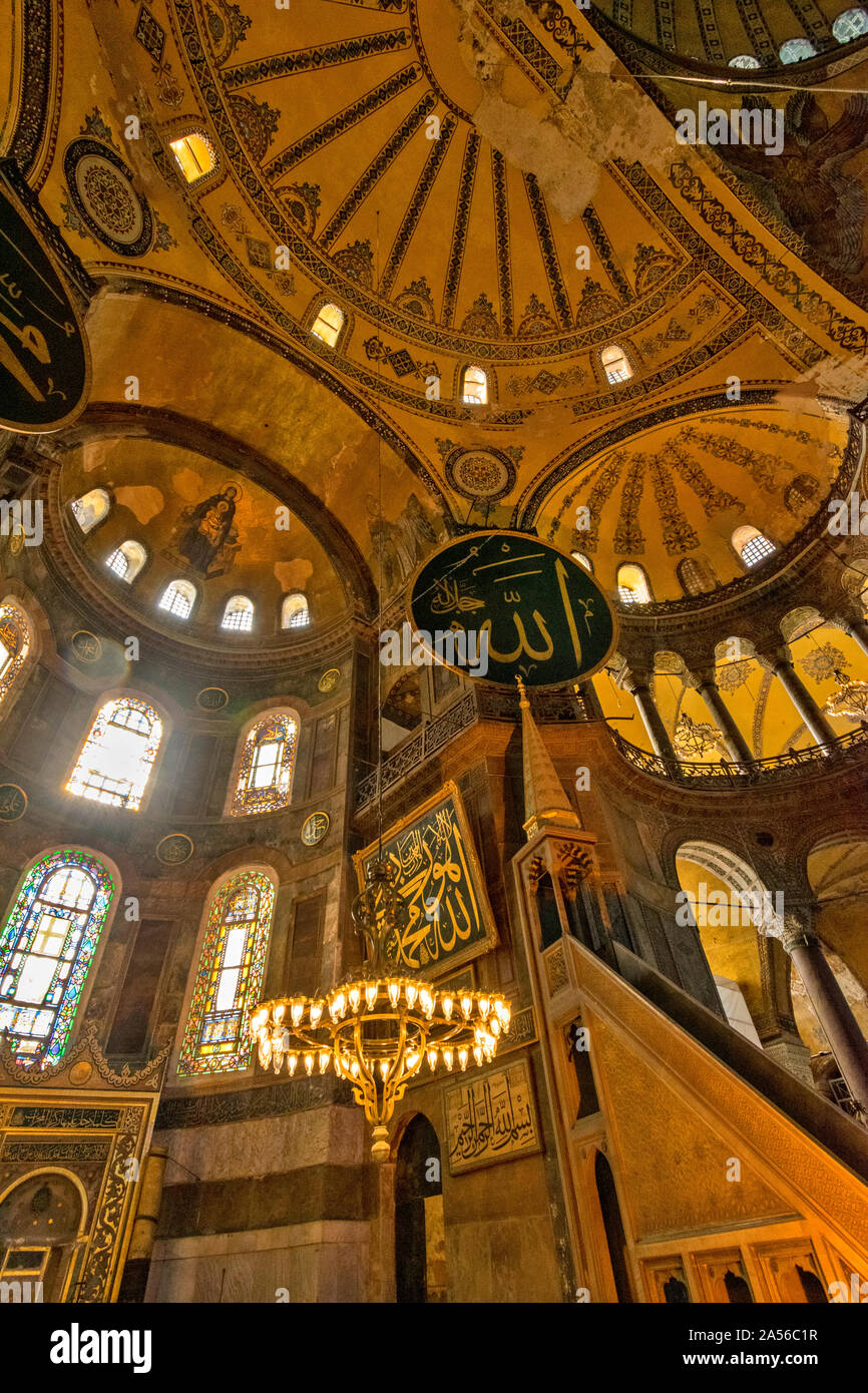 ISTANBUL TURKEY THE HAGIA SOPHIA INTERIOR THE MINBAR OR PULPIT AND ...