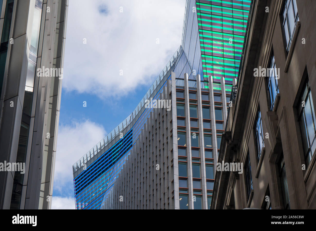 Amazing colorful modern architecture in City of London. Iconic office ...