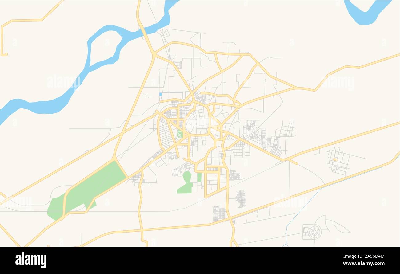 Printable street map of Bahawalpur, Province Punjab, Pakistan. Map ...