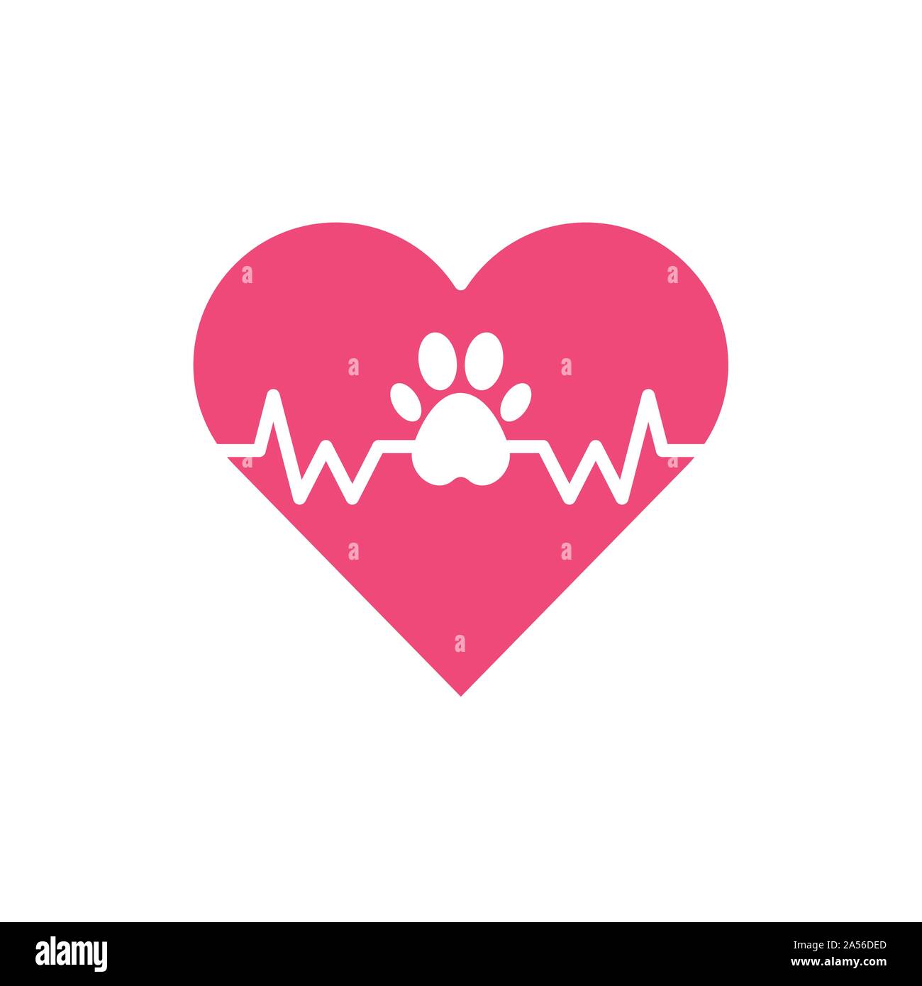 Pet heart icon design, Veterinary mascot domestic animal friendship ...