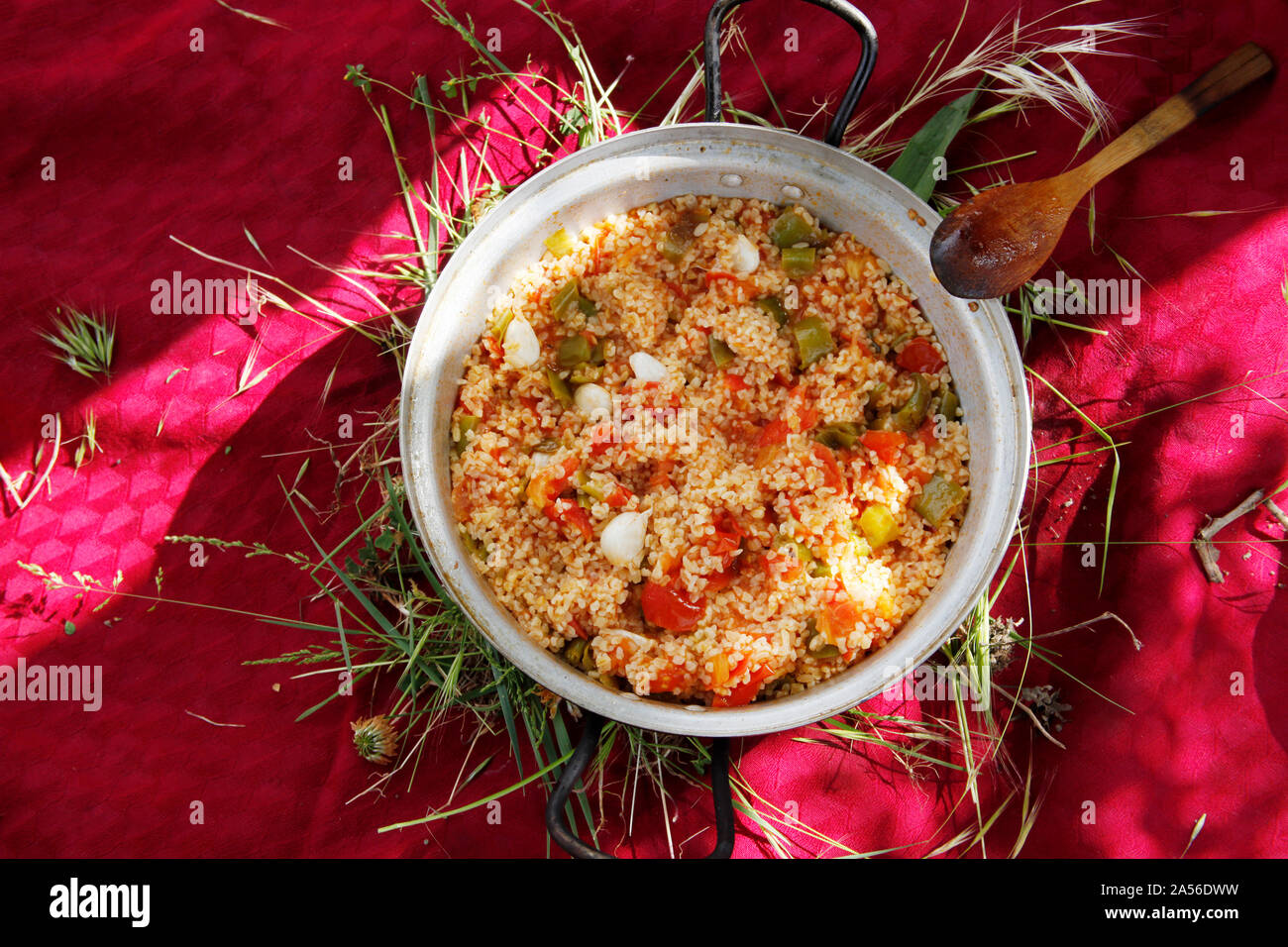 Turkish bulgur pilaf with vegetables Stock Photo - Alamy