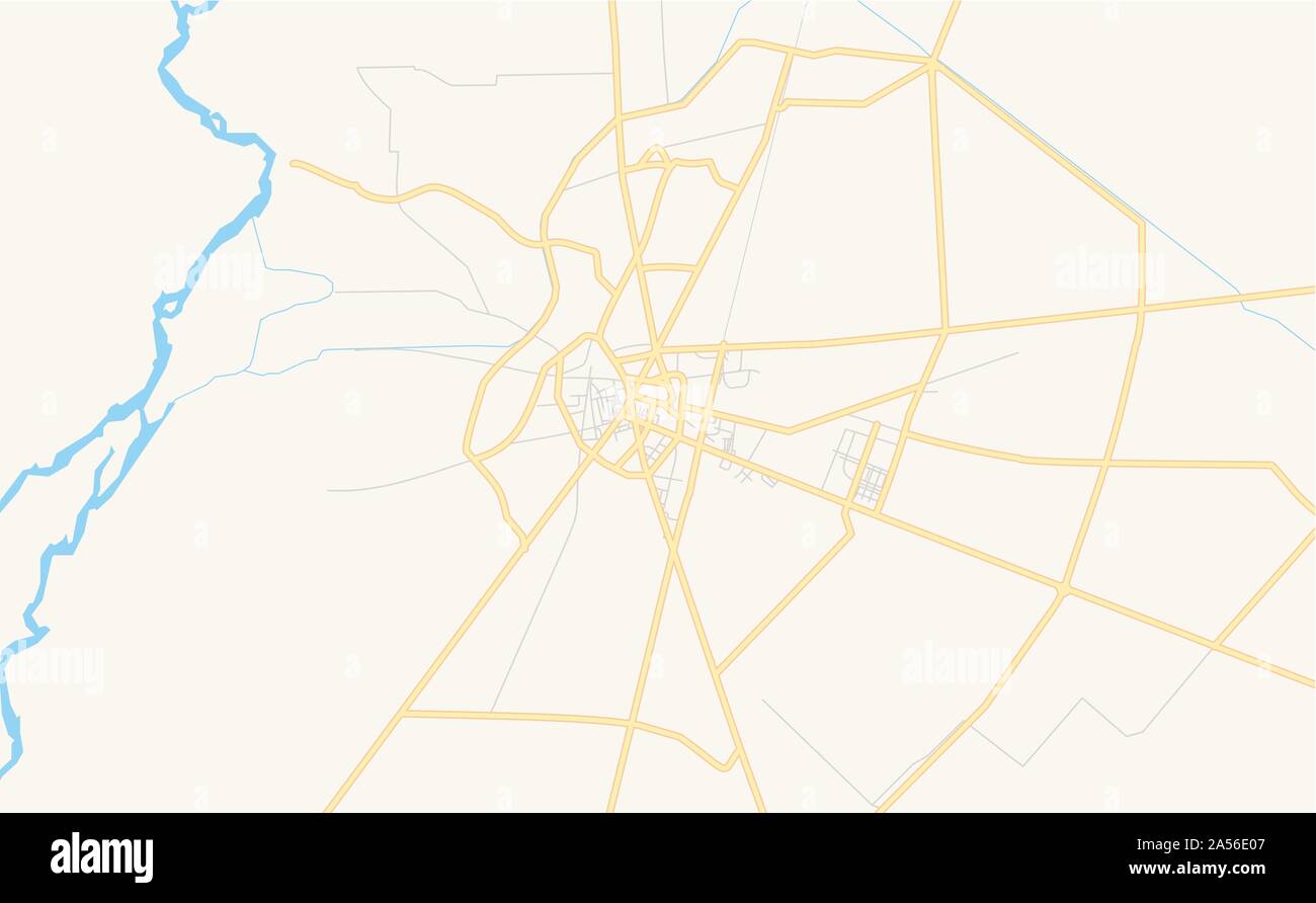 Printable street map of Jhang, Province Punjab, Pakistan. Map template ...