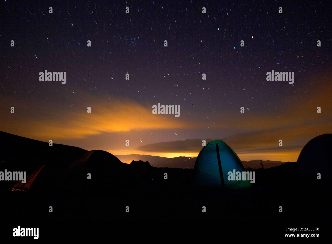 Night Camping Under The Stars Stock Photo - Alamy
